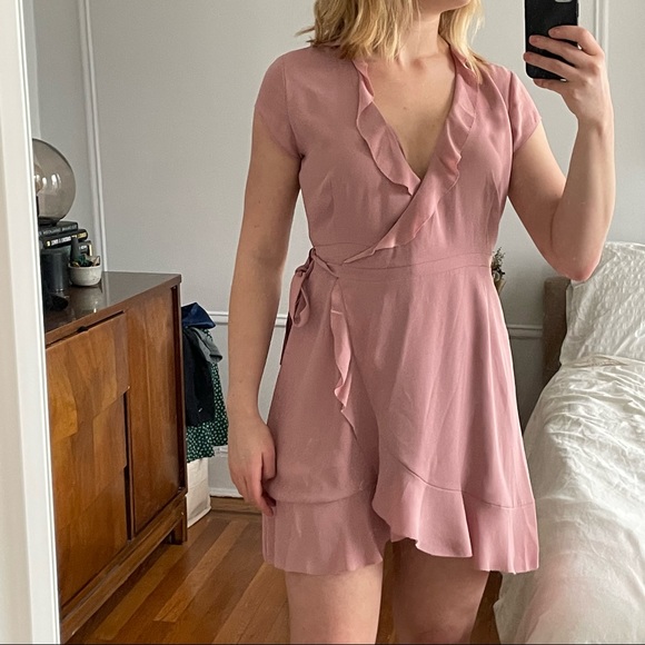 Aritzia | Dresses | Aritzia Pink Wrap Dress | Poshmark